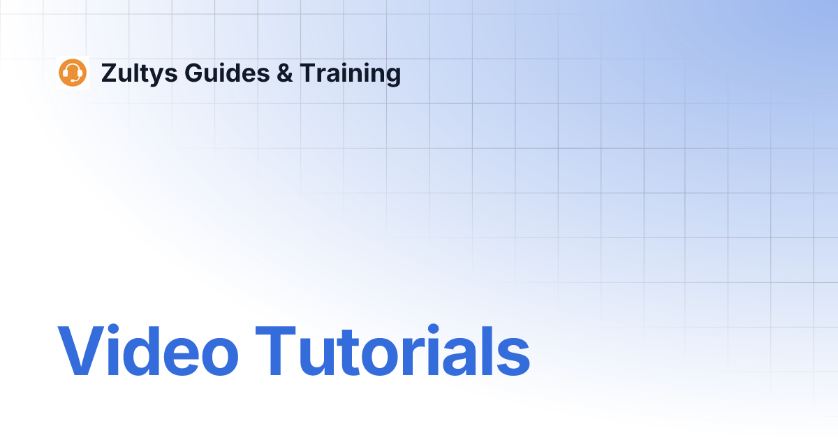 Video Tutorials | Zultys Guides & Training