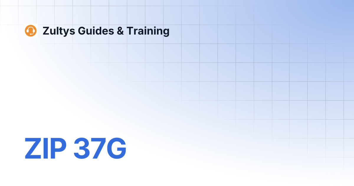 ZIP 37G | Zultys Guides & Training